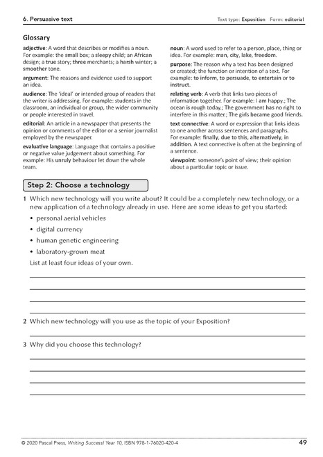 Writing Success! Year 10 Workbook