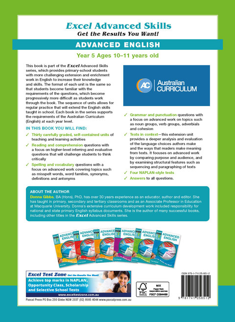 Excel Advanced Skills - Advanced English Workbook Year 5 | Pascal Press