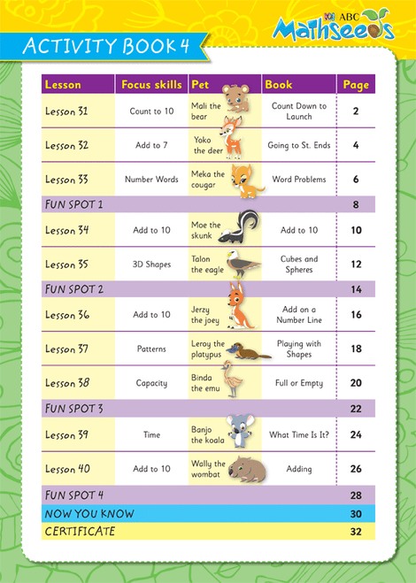 Mathseeds Activity Book Pack- Level 1 - Age 3-5 | Pascal Press