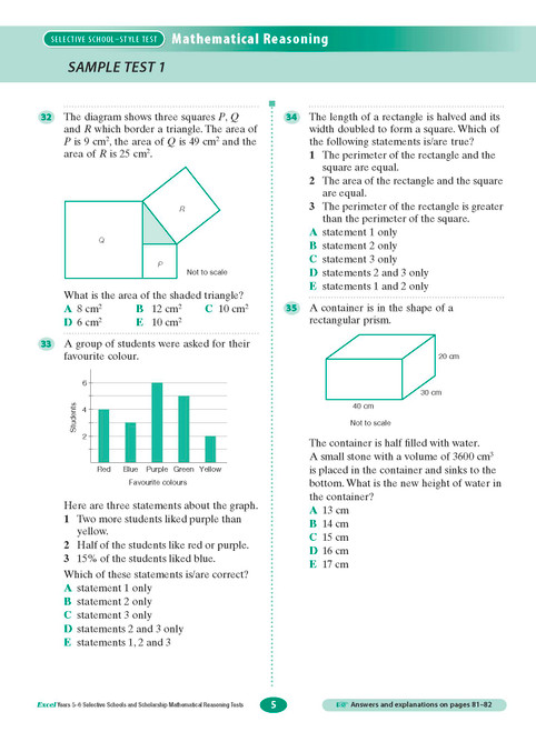 Excel Years 5–6 Selective Schools and Scholarship Mathematical ...