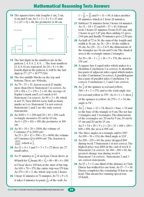 Excel Years 5–6 Selective Schools and Scholarship Mathematical ...