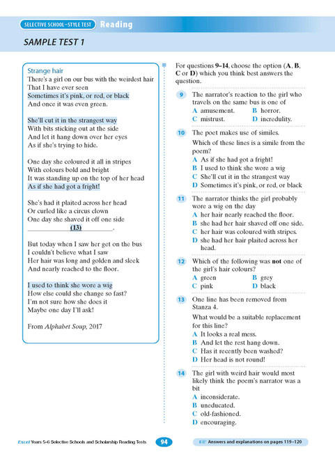 Excel Selective Schools and Scholarship Reading Tests Years 5–6 ...