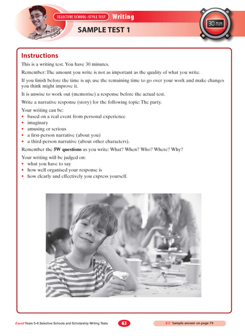 Excel Selective Schools and Scholarship Writing Tests Years 5–6 ...