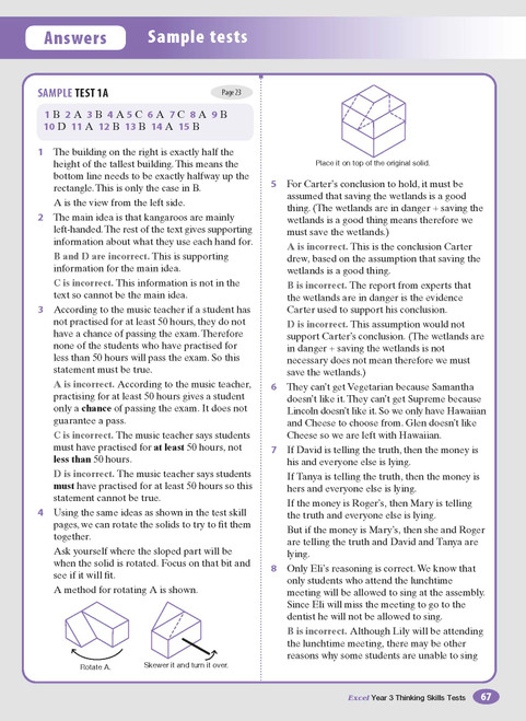 Excel Test Skills - Thinking Skills Tests Year 3 | Pascal Press