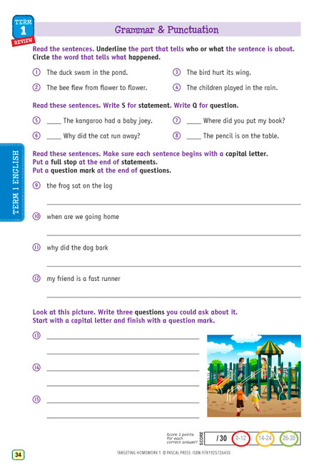 Targeting Homework Activity Book Year 1 New Edition