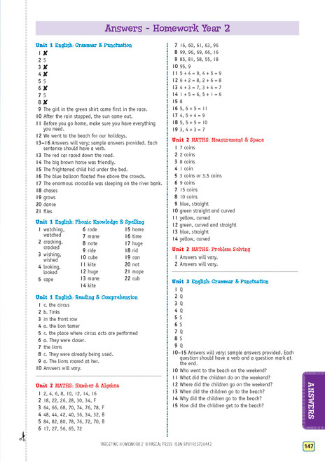 Targeting Homework Activity Book Year 2 New Edition