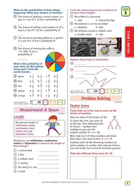 Targeting Homework Activity Book 5 New Edition | Pascal Press