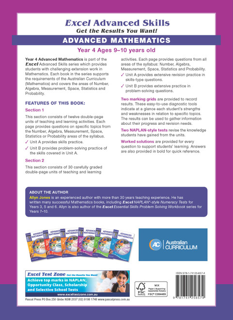 Excel Advanced Skills - Advanced Mathematics Workbook Year 4 | Pascal Press