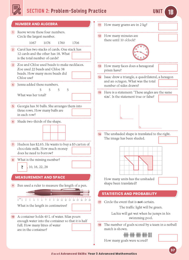Excel Advanced Skills - Advanced Mathematics Workbook Year 3 | Pascal Press