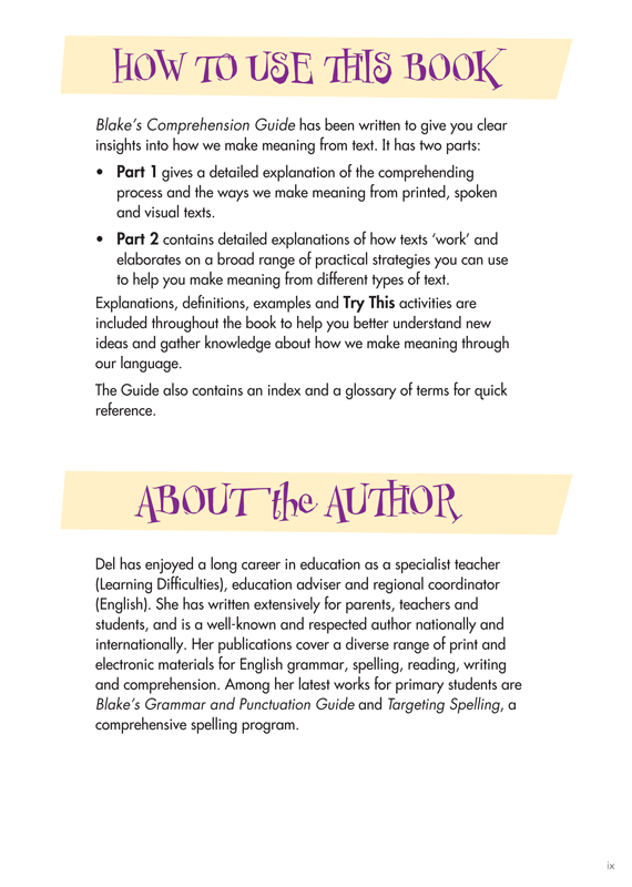 Blake's Comprehension Guide | Pascal Press