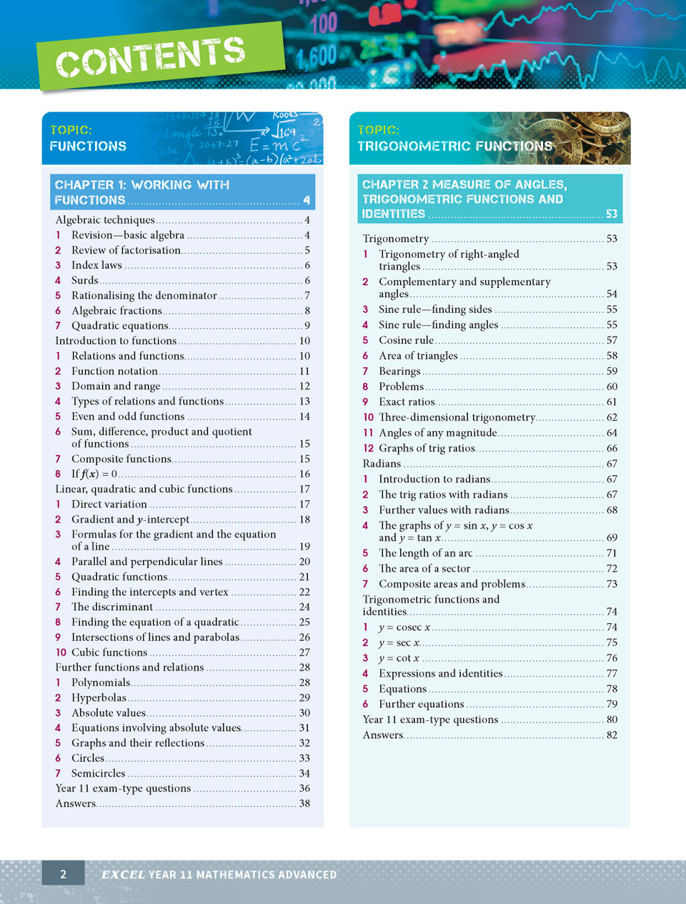 Excel Year 11 - Mathematics Advanced Study Guide | Pascal Press