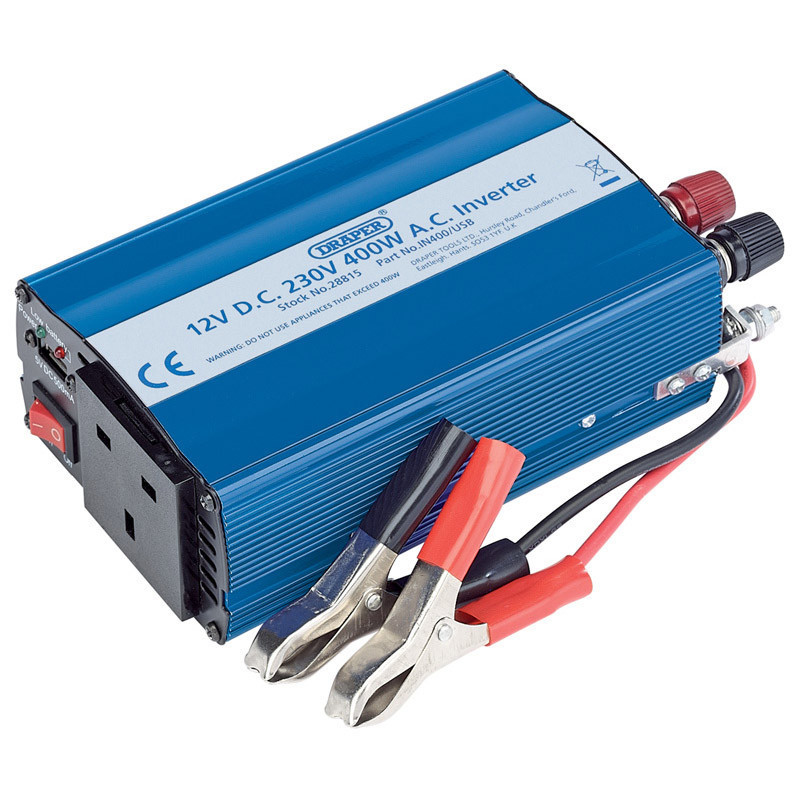 Draper - 12V 400W DC-AC Inverter