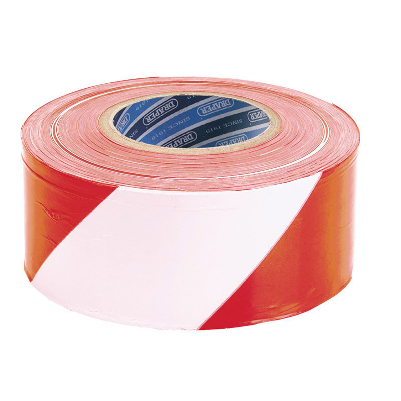 Draper - 75mm x 500M Red and White Barrier Tape Roll