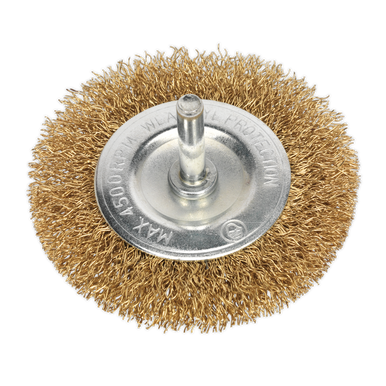 Sealey Flat Wire Brush 75mm with 6mm Shaft