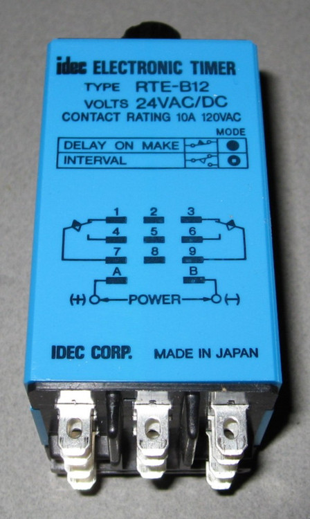 RTE-B12 - Electronic timer, Time delay relay (Idec) - Electro Store