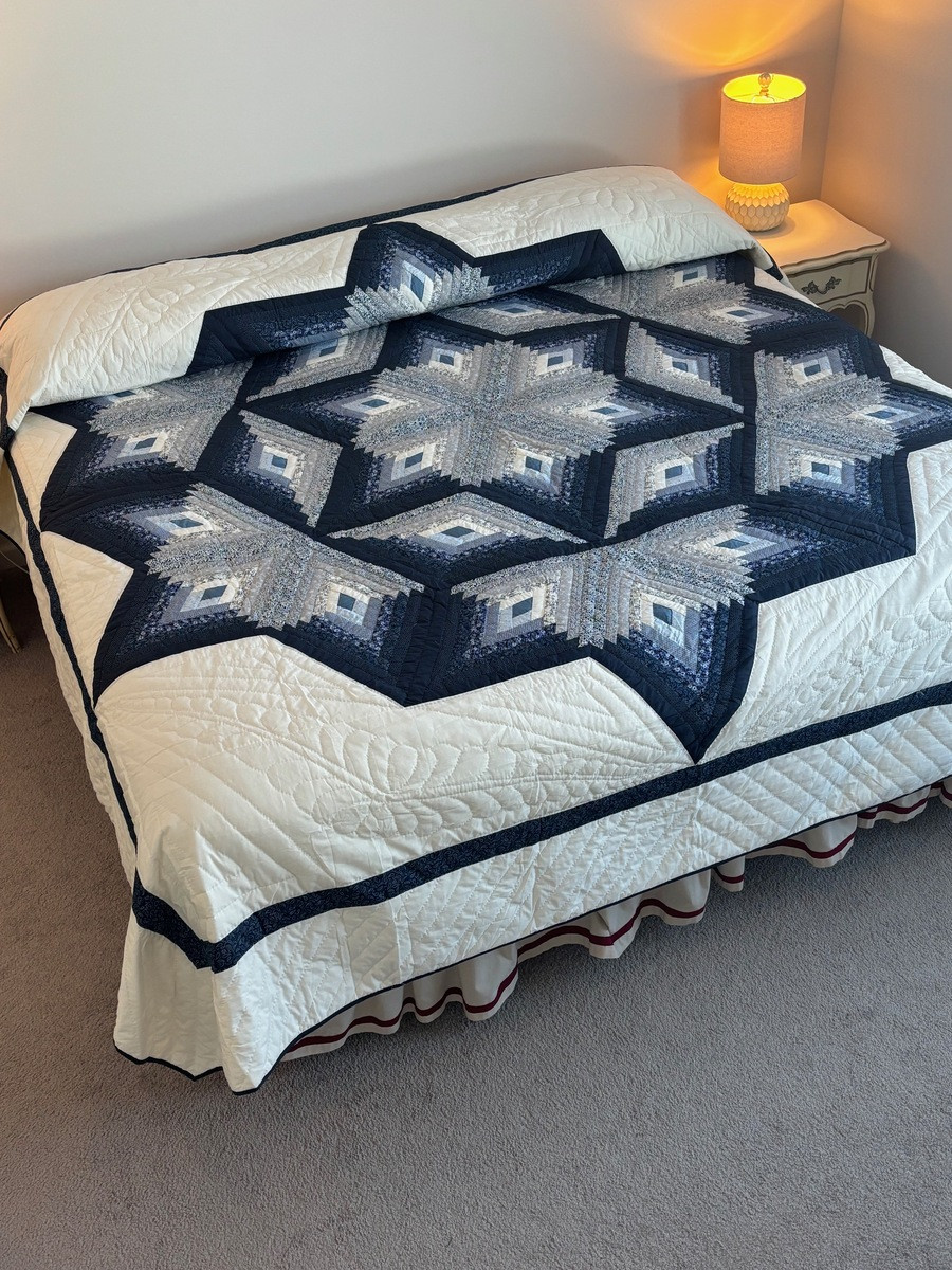 Central Star Medallion Patchwork Amish Quilt 102x113