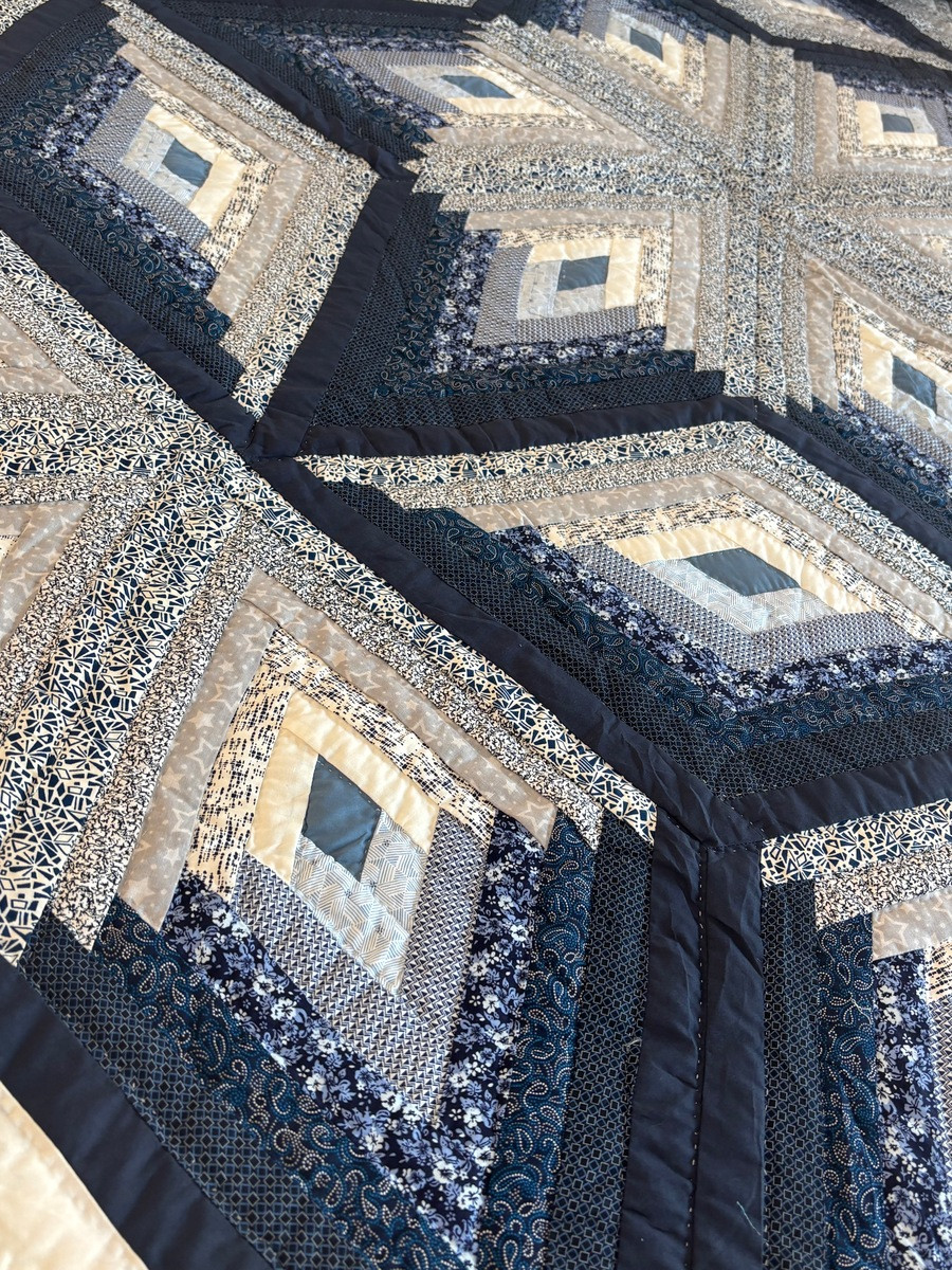 Central Star Medallion Patchwork Amish Quilt 102x113