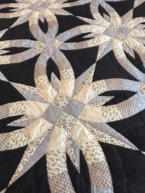 Star Wedding Ring Amish Quilt 102x116