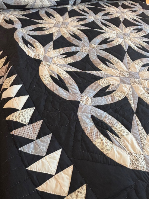 Star Wedding Ring Amish Quilt 102x116