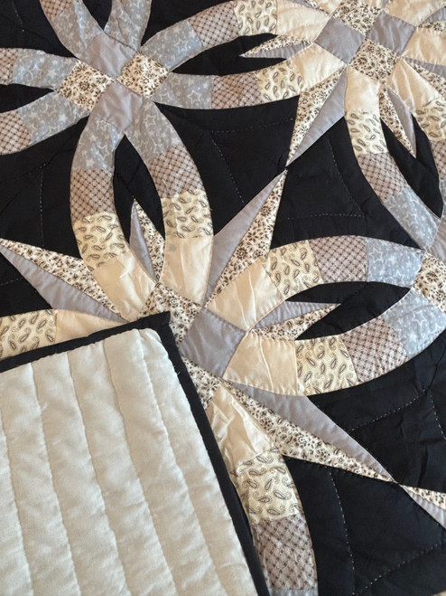 Star Wedding Ring Amish Quilt 102x116