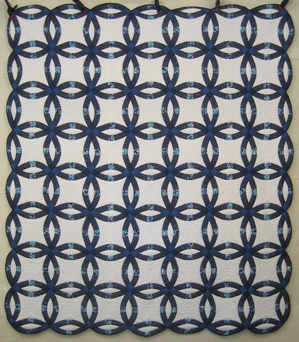 Blue Double Wedding Ring Patchwork Amish Quilt - NO LONGER AVAILABLE ...