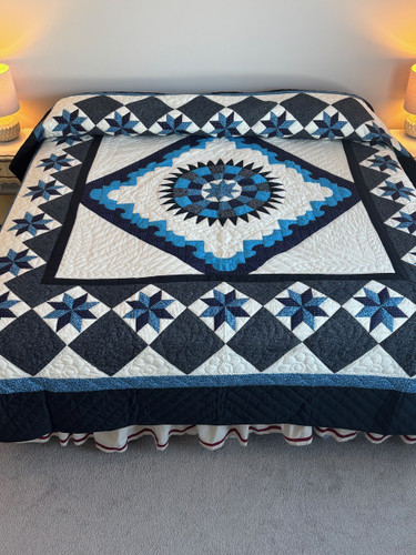 Starry Sky Over Georgetown Patchwork Amish Quilt 102x113