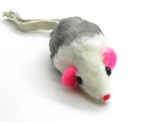 Real Rabbit Fur Mouse with Rattle