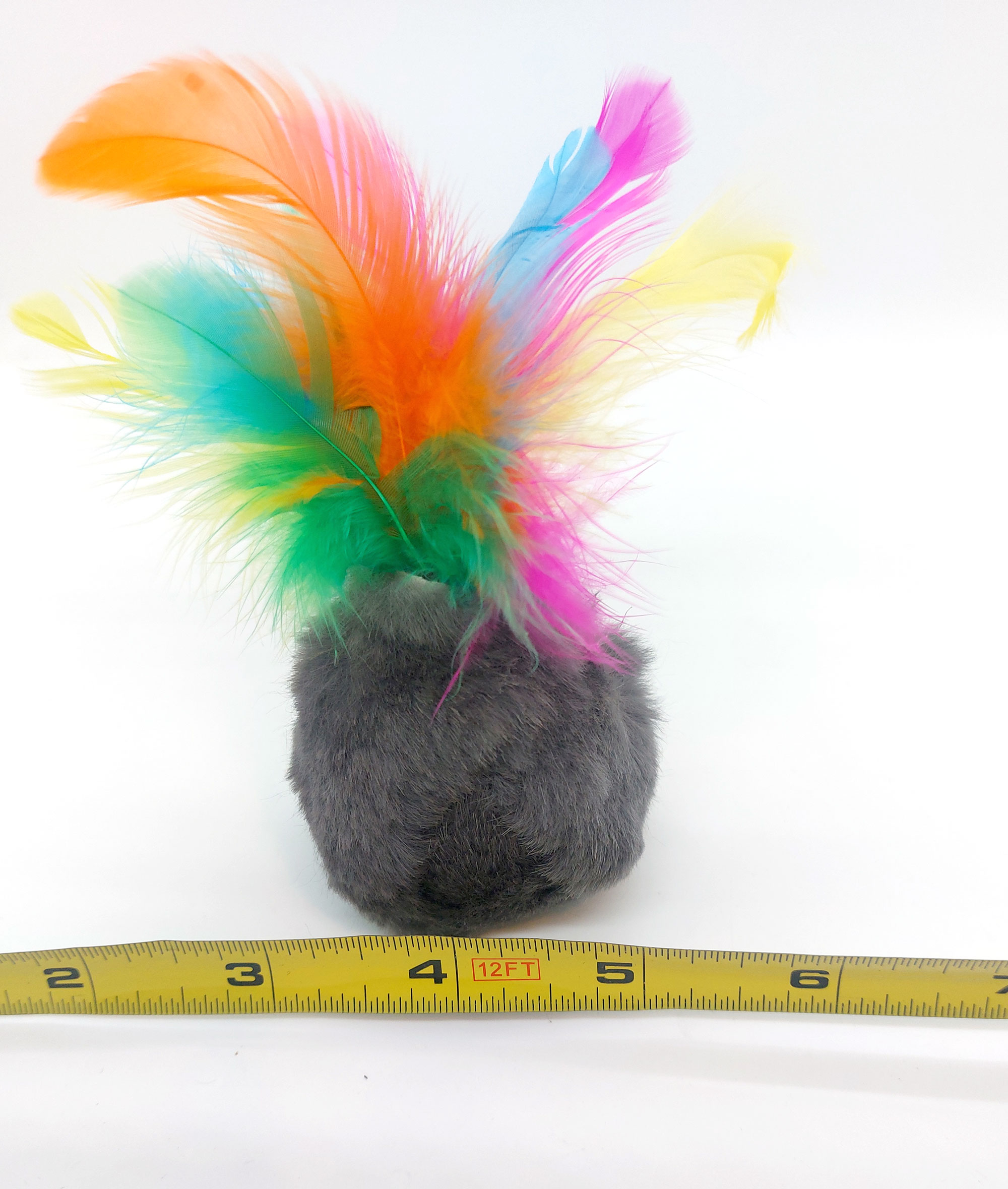 Fur Pom Pom Wobble Feather Cat Toy - Kats'n Us