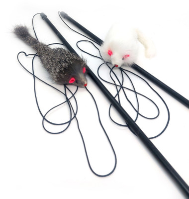 Buy Fur Squeak Mouse Wand Toy for Cats | Ultimate Feline Fun