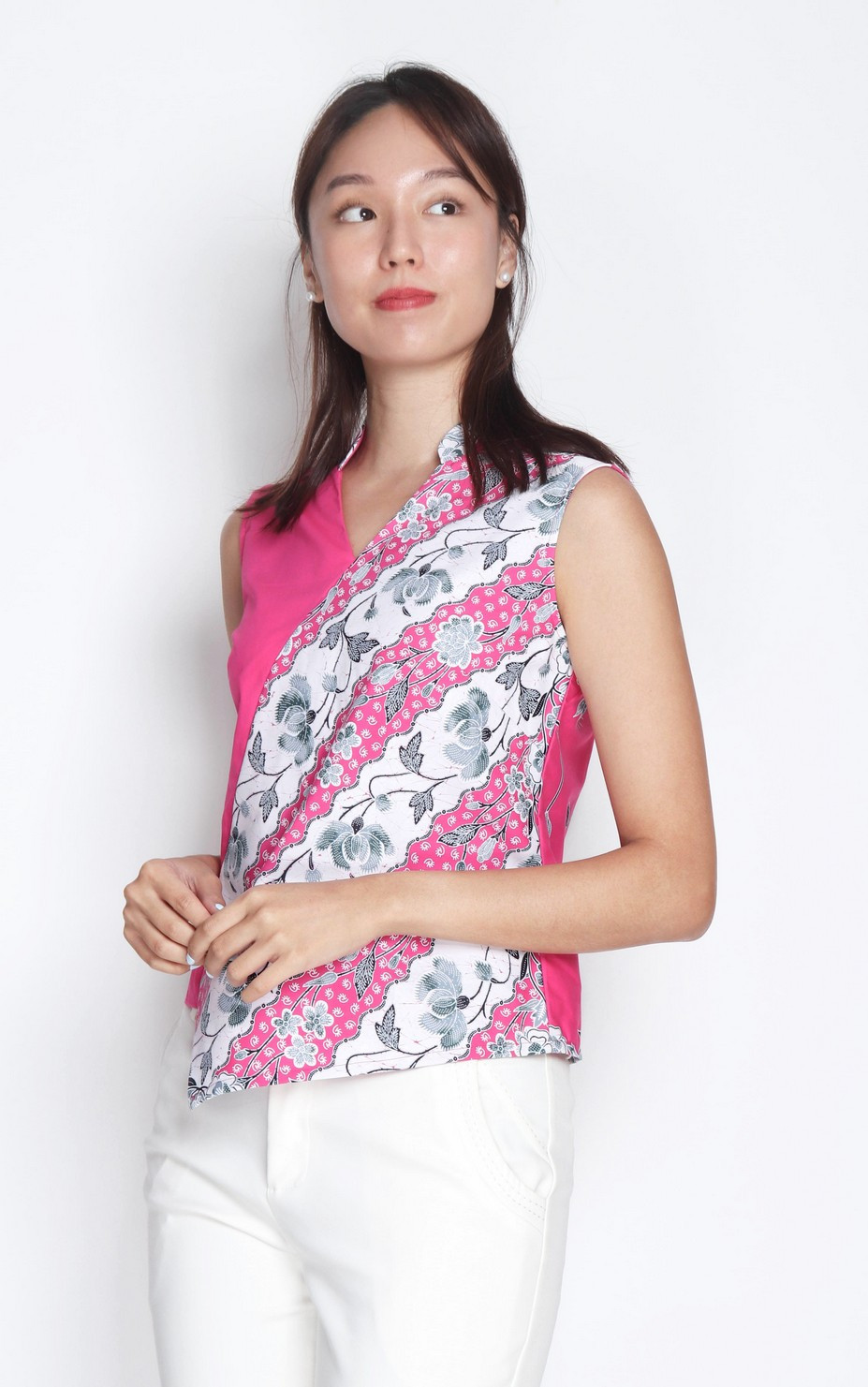 Contrast Batik Overlap Top - Magenta | CNY 2025 | Singapore Modern ...
