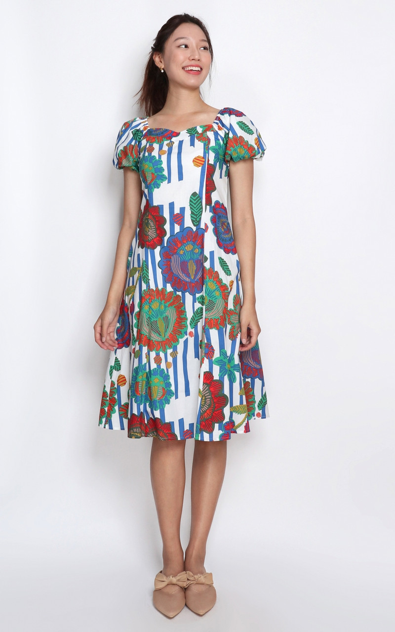 Printed Sweetheart Neck Dress | Office Wear, Work Dress, Workwear ...