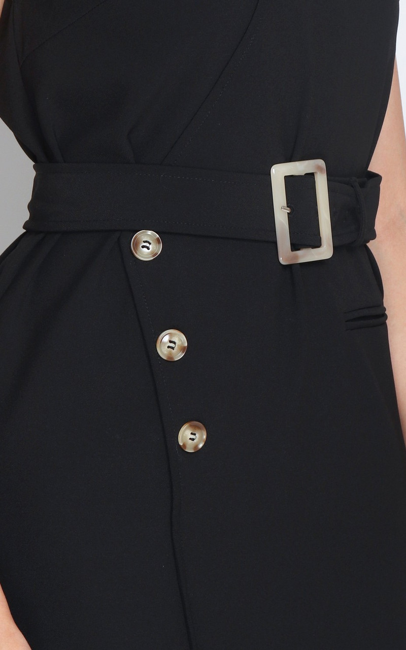 Overlap Short Dress - Black | Online Office Wear Singapore | ALYSSANDRA