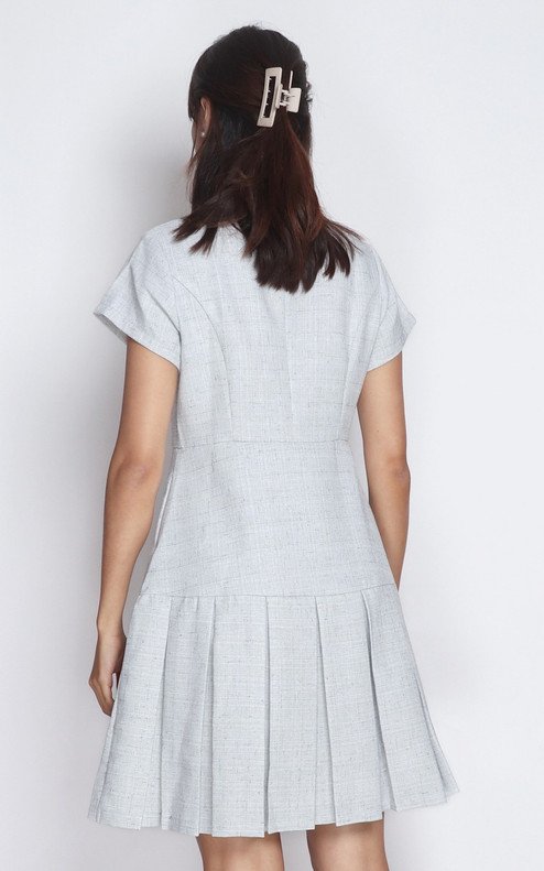 Collared Pleated Hem Dress - Green | Ladies Workwear Online Singapore ...