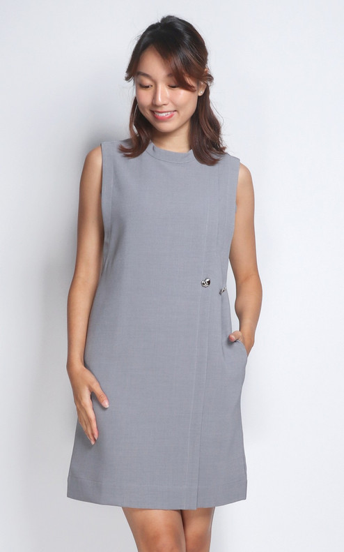 Stretford Shift Dress - Grey | Singapore Ladies Work Wear
