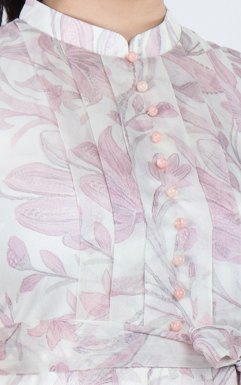 Christine Chiffon Cheongsam Dress - Cream | CNY 2026 Modern Cheongsam ...