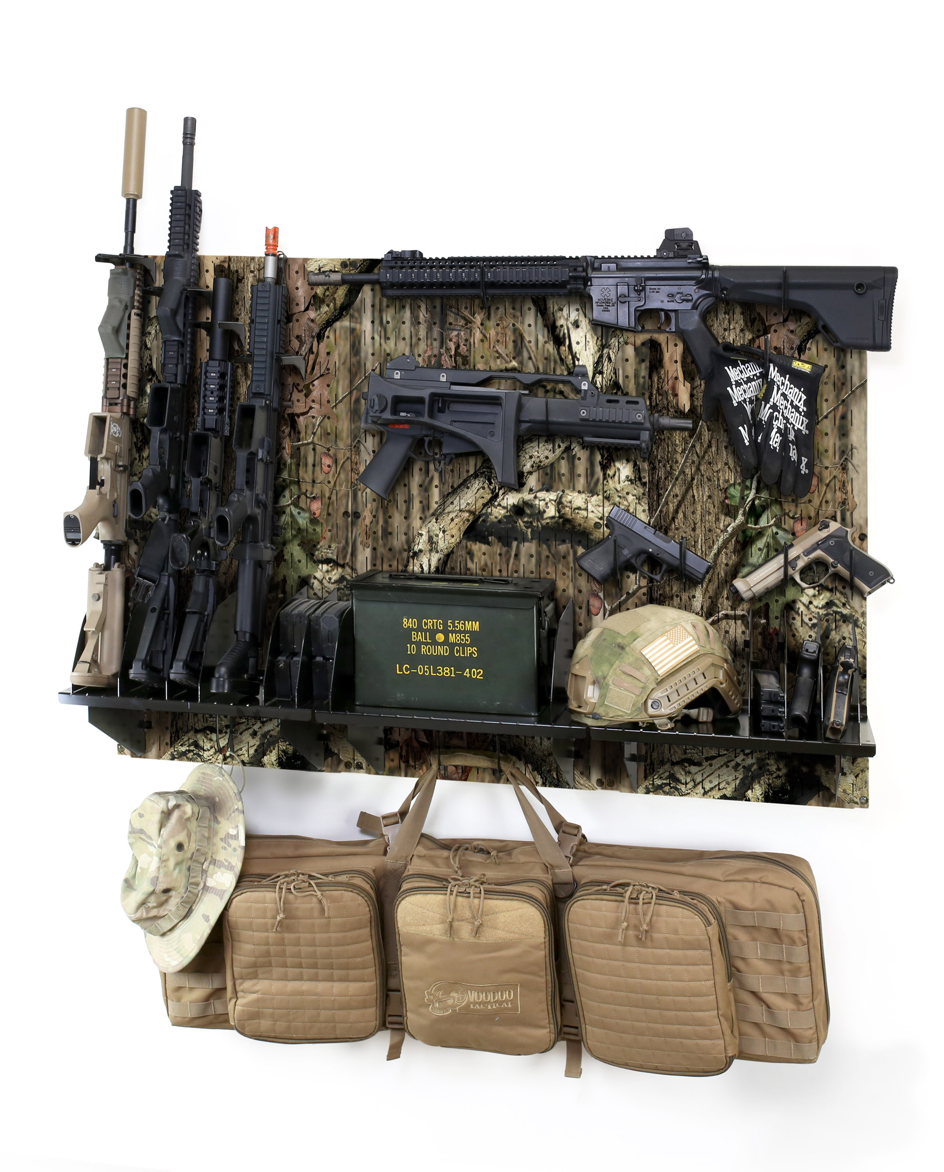 Custom Printed Gun Pegboard Wall Gun Rack Storage