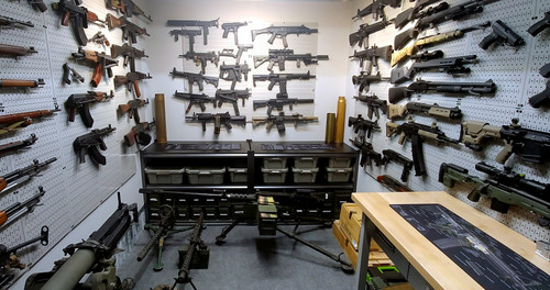 Gray Wall Gun Rack Panel - Metal Pegboard - 32 x 16