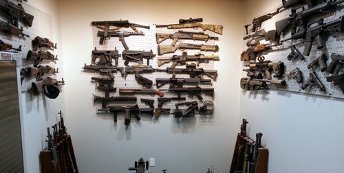 Gray Wall Gun Rack Panel - Metal Pegboard - 32 x 16