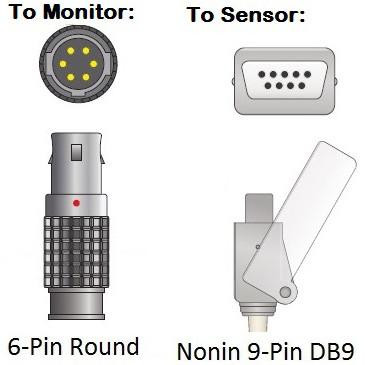 Cables and Sensors Nonin SpO2 Adapter Cable