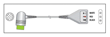 Patient Cable 3 Lead Din Replacement OEM Part #11110-000029/3006218-02