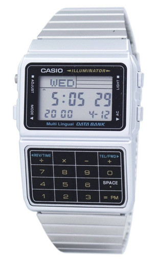 Casio Digital Stainless Steel Data Bank Multi-Lingual DBC-611-1DF ...