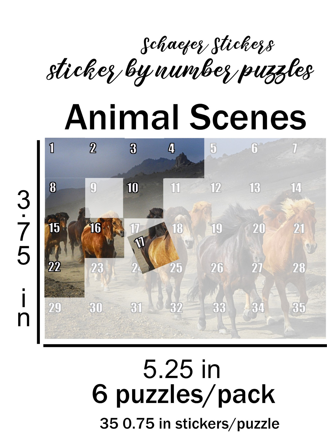 Sticker Puzzles - Animal Scenes, Set of 6 - Melt the Heart