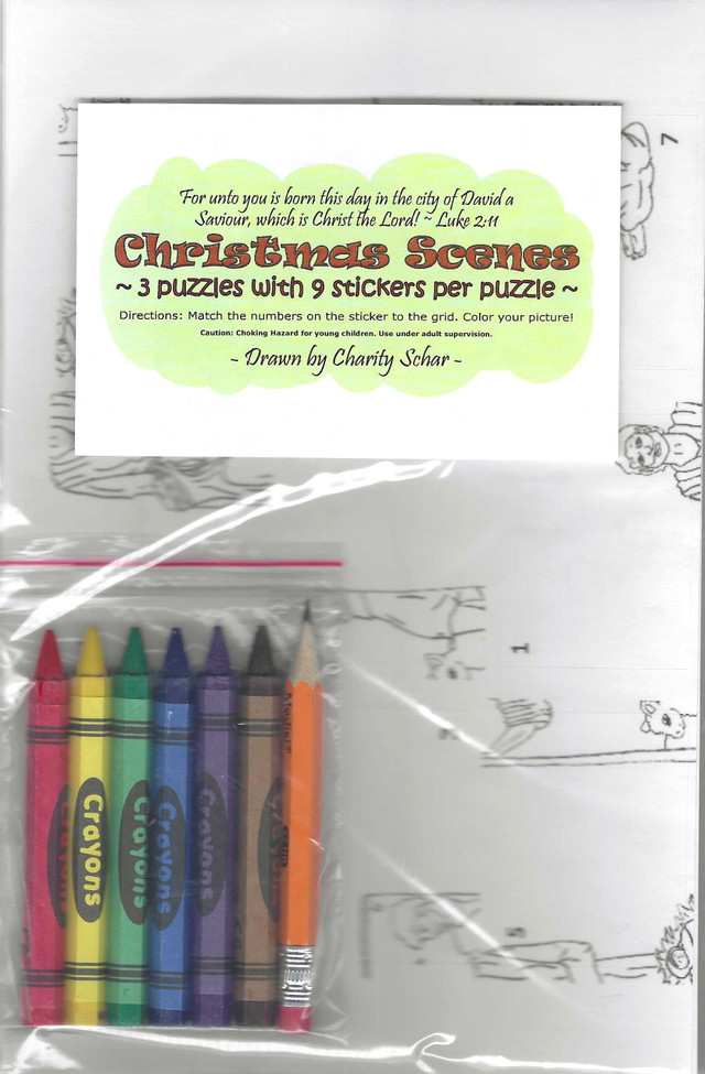 Sticker Puzzles - Christmas Scenes Level 1 (matching numbers) - Melt ...