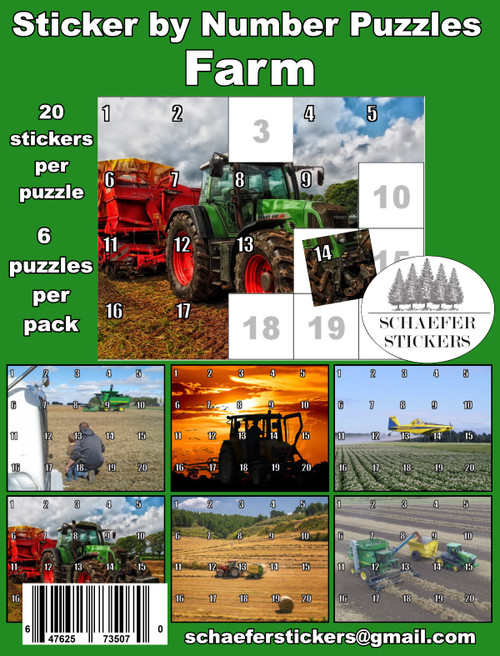 Sticker Puzzles - Farm, Set of 6 - Melt the Heart