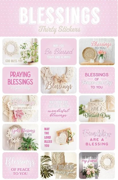 Blessings Stickers - 2 sheets - Melt the Heart