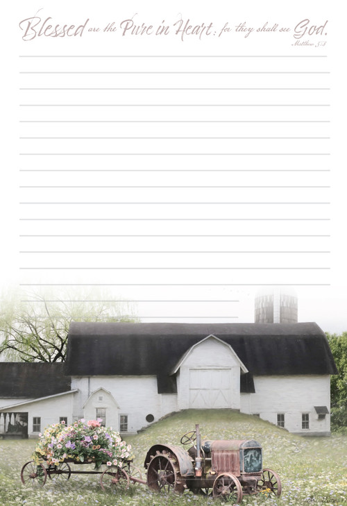 Rustic Country- Stationery Pad - by Heartwarming Thoughts - Melt the Heart