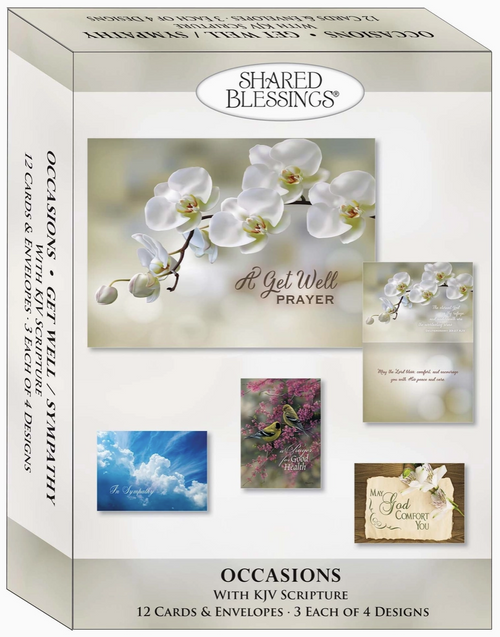 KJV Boxed Cards - Get Well/Sympathy, Assorted by Shared Blessings ...