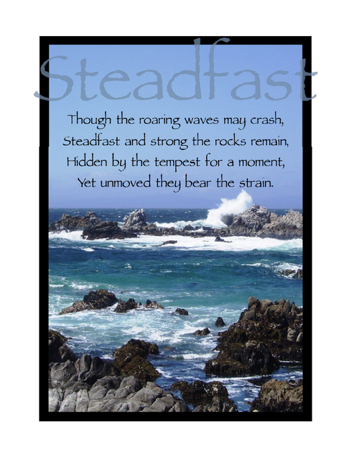 Praying for You, Steadfast (rocky coast) - 5" x 7" KJV Greeting Card ...
