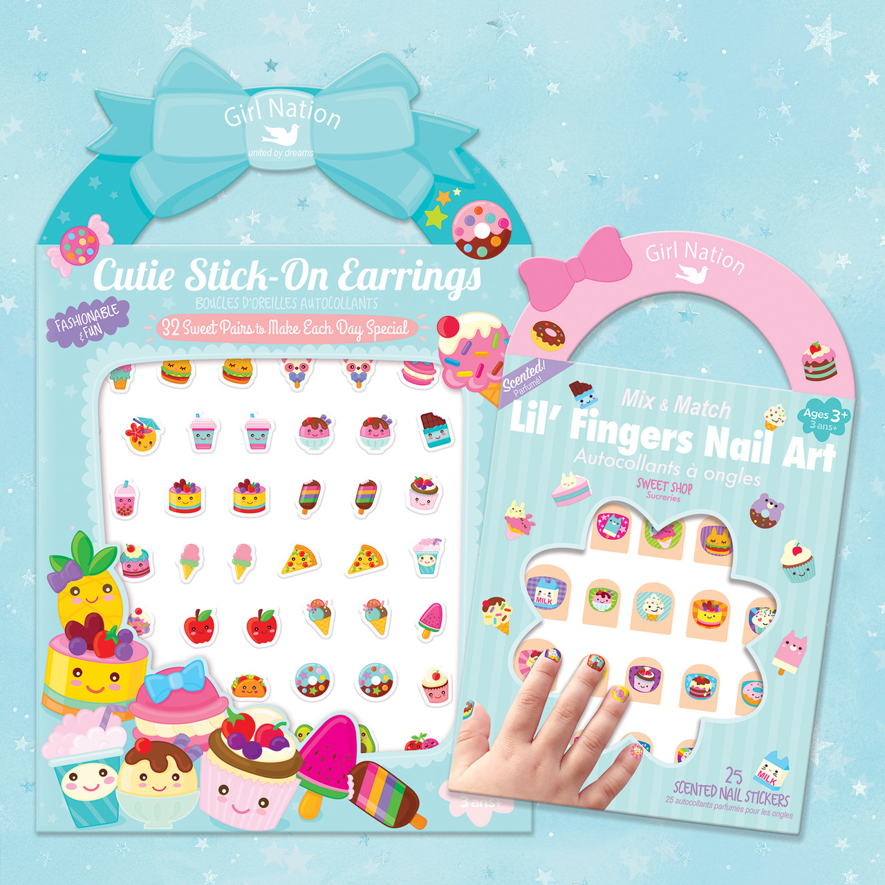 Cutie Stick-On Earring and Nail Sticker Gift Set- Sweet Shop