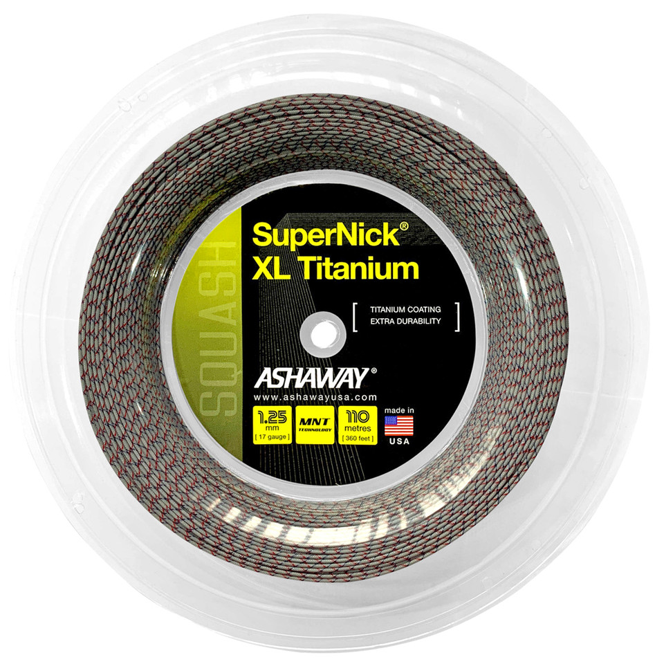 Ashaway SuperNick XL Titanium 17 Squash String 110 Meter Reel | Squash ...